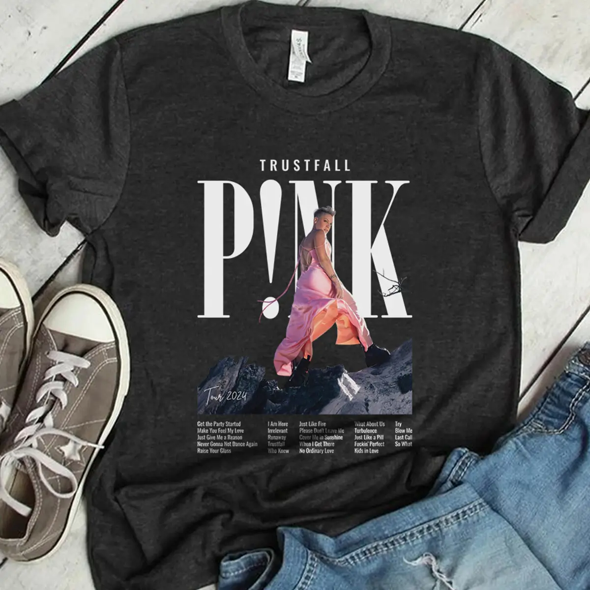 Pink Trustfall Shirt, Pink Summer Carnival Tour T-Shirt, Pink Tour Shirt
